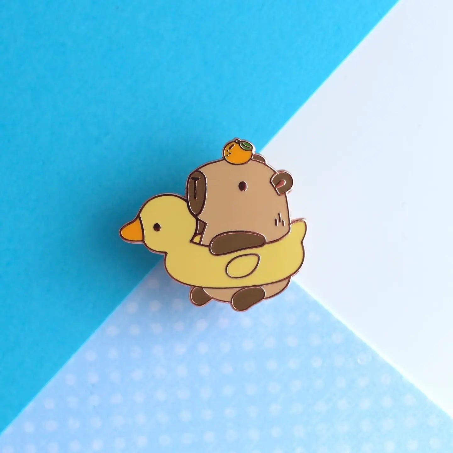 Capybara In A Duck Floatie With Yuzu Enamel Pin – Culture Craze
