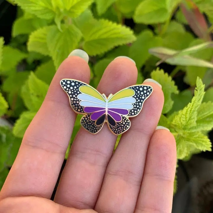 Non-Binary Pride Butterfly Pin – Culture Craze
