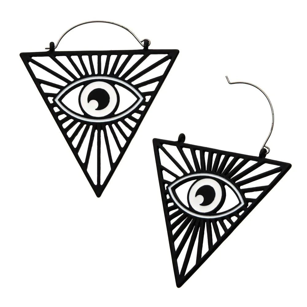 Matte Black PVD All Seeing Eye Outline Plug Hangers – Culture Craze