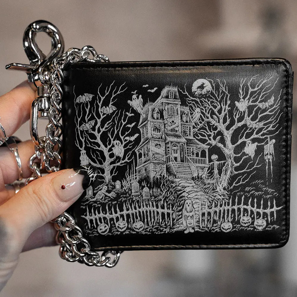 Haunted Mansion Bifold Wallet With Chain – Culture Craze